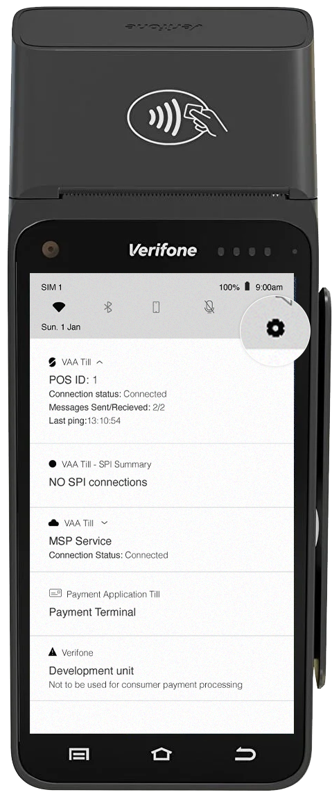 How to check the time zone on a Verifone T650p – VostroPay